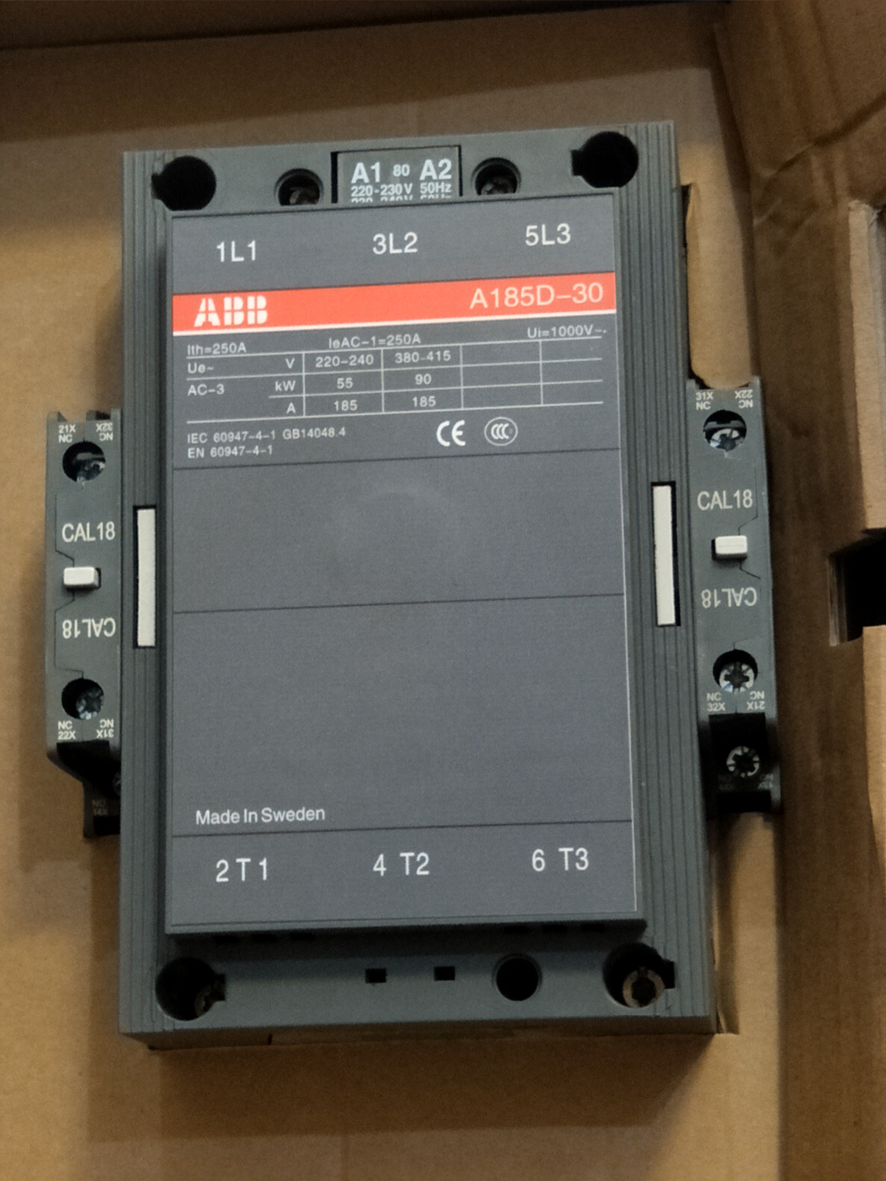 New original ABB Contactor A185D-30-11